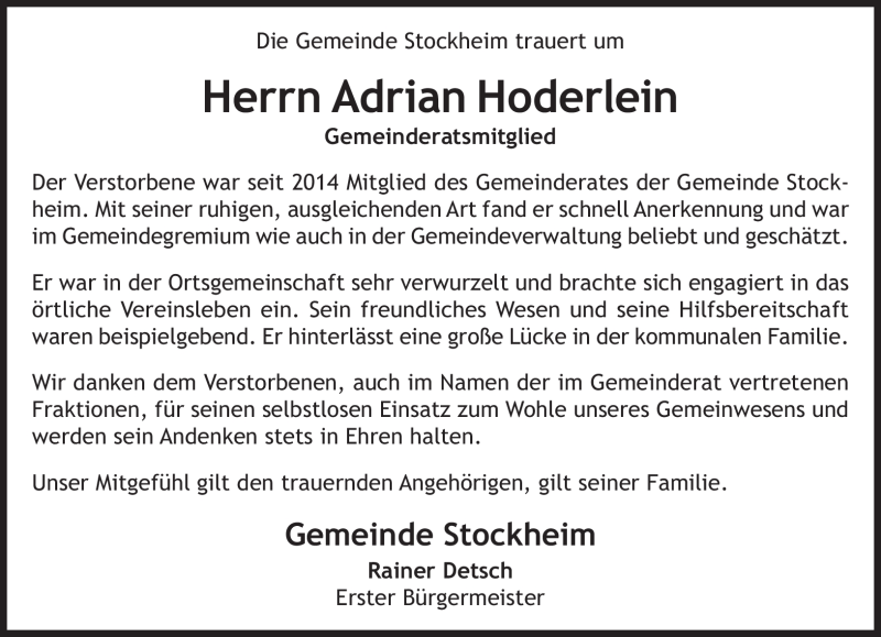 Traueranzeigen von Adrian Hoderlein | franken-gedenkt.de Traueranzeigen von Adrian Hoderlein | franken-gedenkt.de