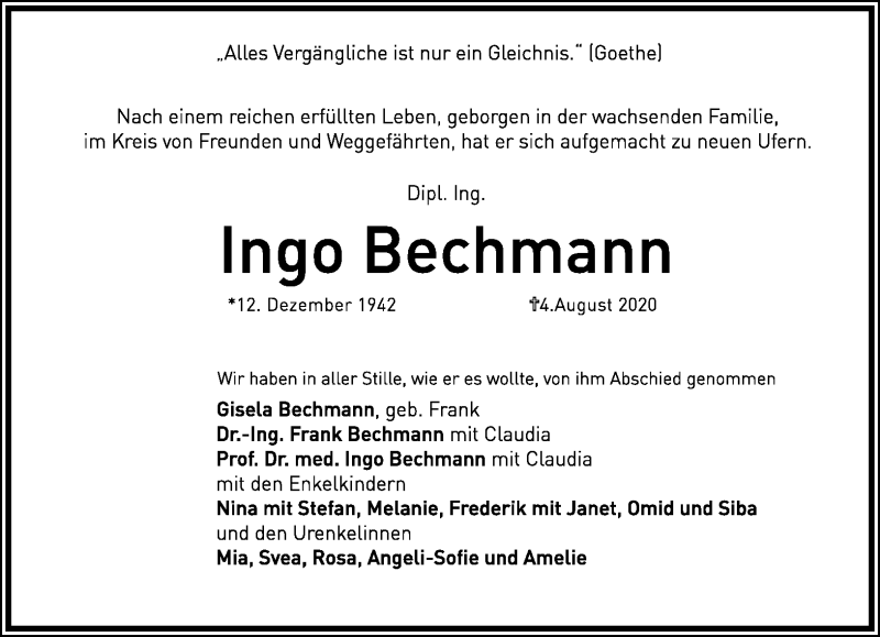 Traueranzeigen von Ingo Bechmann | franken-gedenkt.de Traueranzeigen von Ingo Bechmann | franken-gedenkt.de